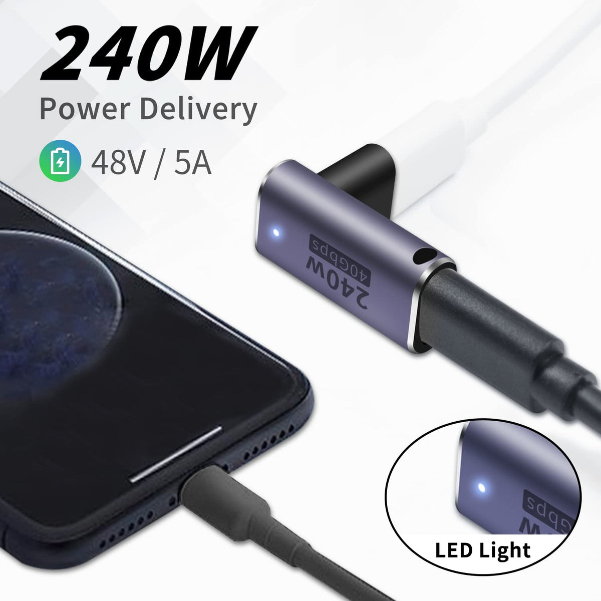 Poyiccot Usb C Coupler 240W, Usb C Female To Female Adapter, 90 Degree ...