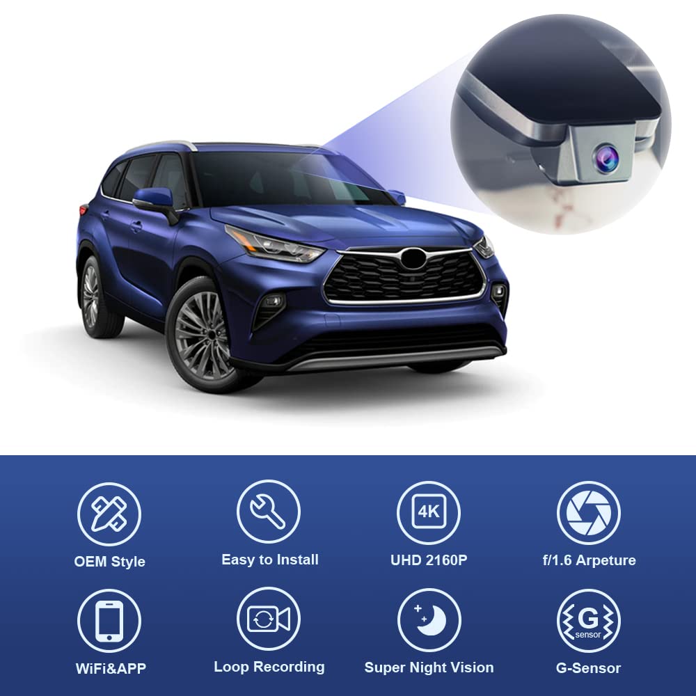 Fitcamx 4K Dash Cam Suitable For Toyota Highlander 2020 2024 Le Limite ...