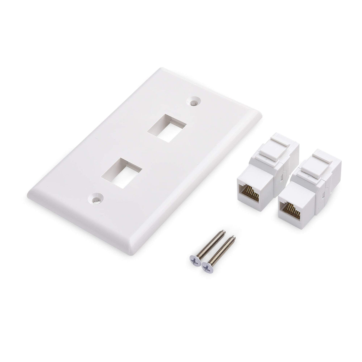 Cable Matters 2-Pack 2-Port Cat6/Cat5 Ethernet Wall Plate Keystone Jac ...