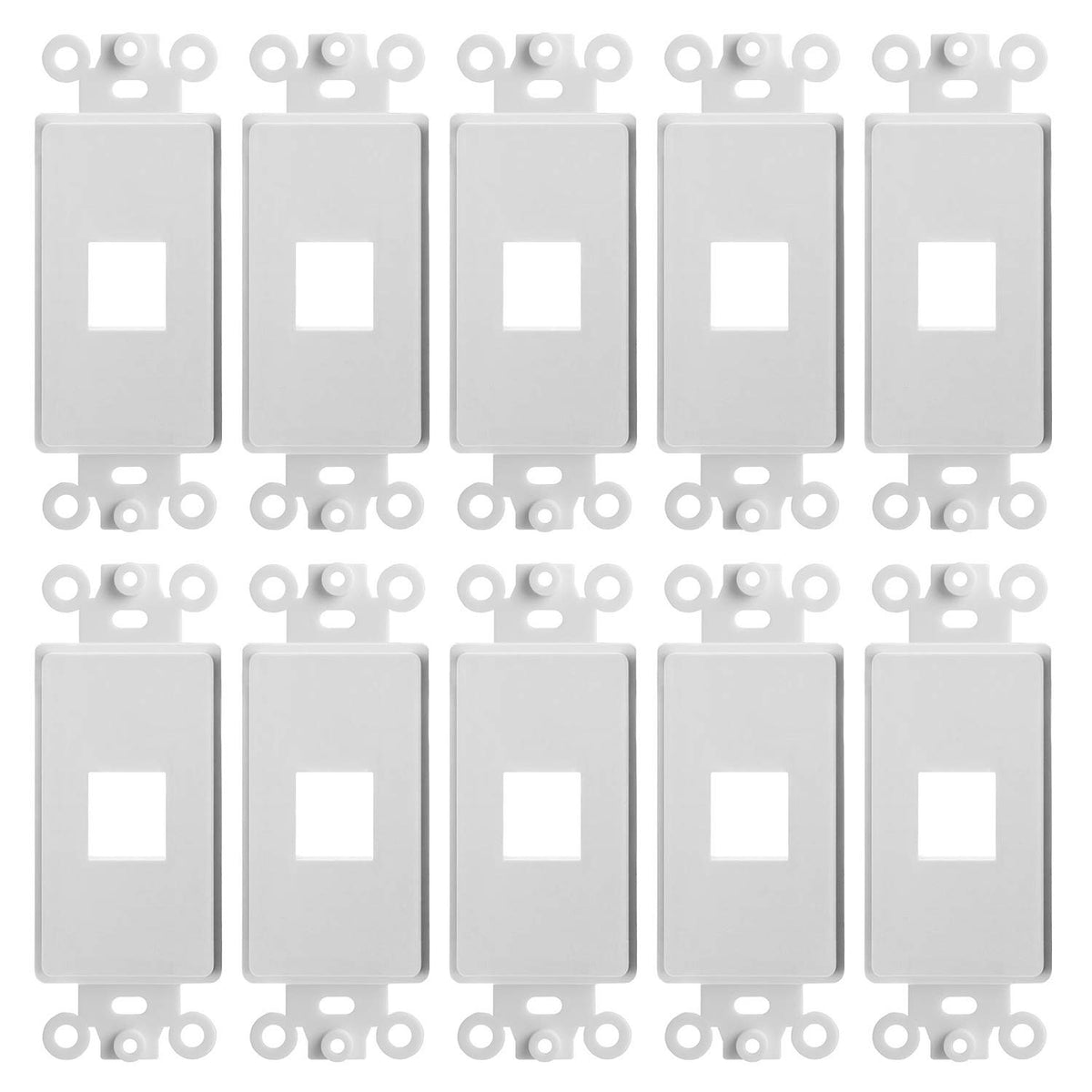 Cmple - 1 Port Decora Wall Plate 1-Gang Keystone Decora Insert, Jack ...