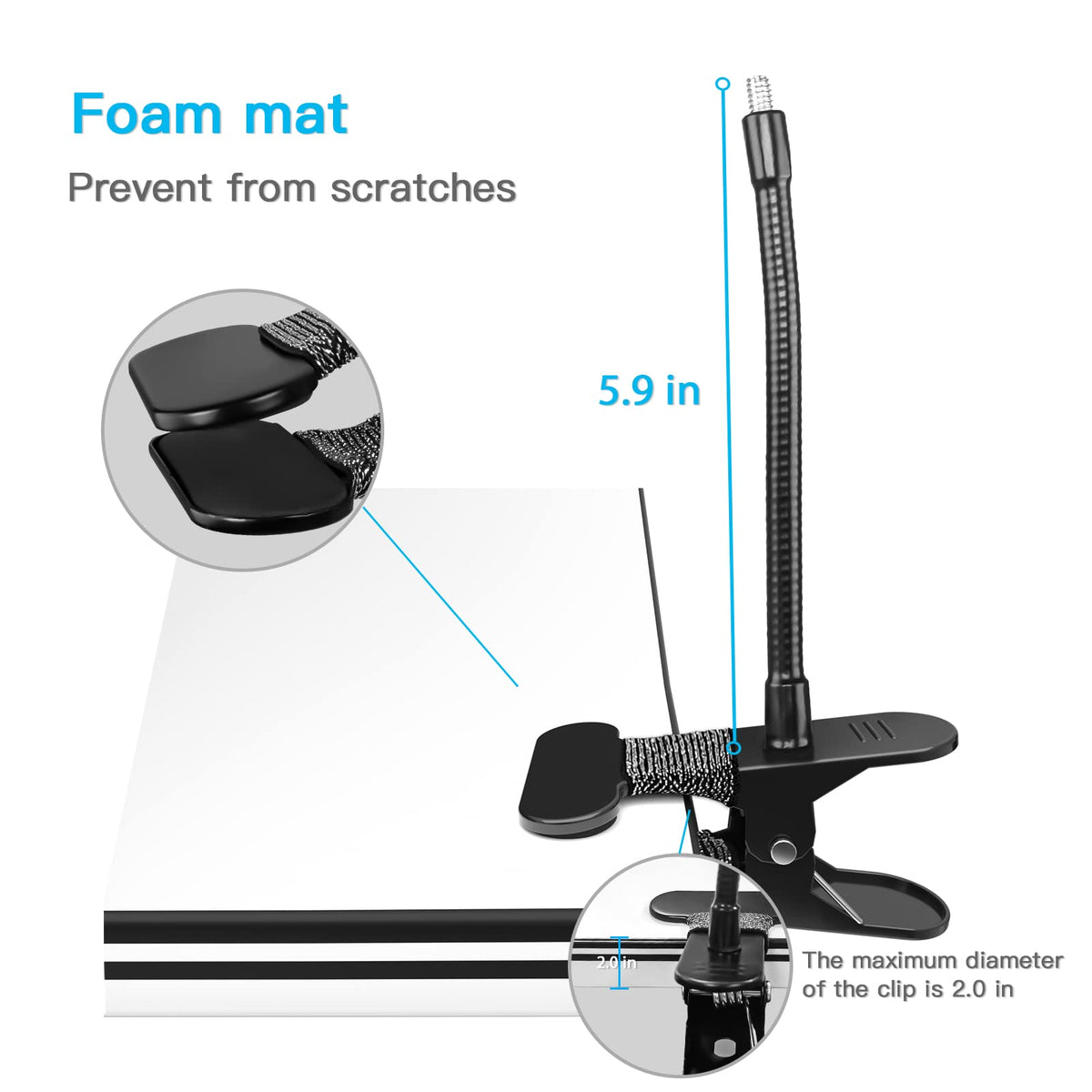 Okemeeo Gooseneck Clamp Mount For Eufycam 2C/Arlo Pro 5S/Pro 4/Pro 3/P ...