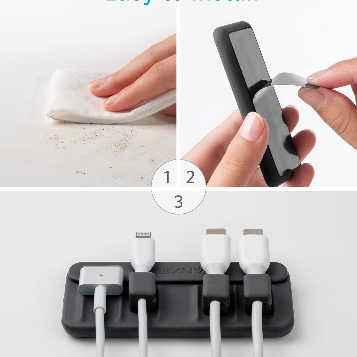 Anker Cable Management, Magnetic Cable Holder, Desktop Multipurpose Co ...