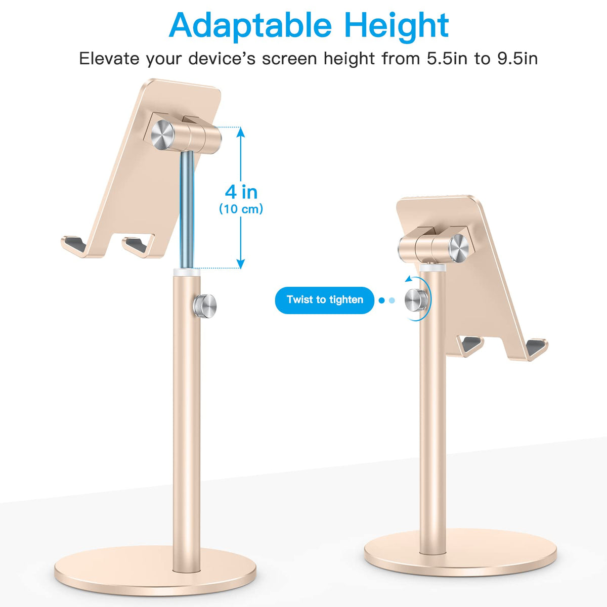 Omoton Cell Phone Stand, Angle Height Adjustable Phone Stand, Aluminum ...
