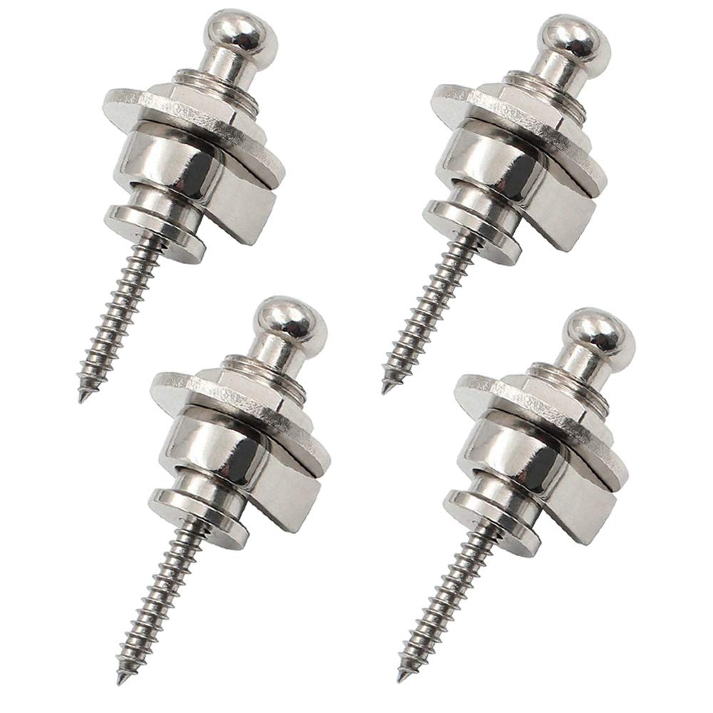 Wolfride 4PCS Guitar Strap Lock Buttons Silver Quick Release Guitar St ...