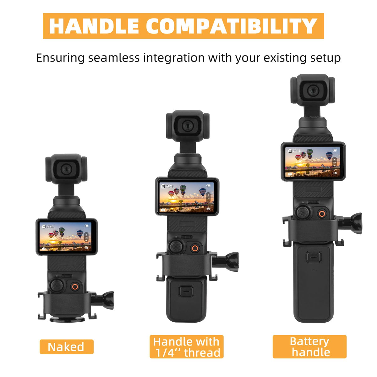 Brdrc Pocket 3 Extension Adapter, Dual Cold Shoe Mount Camera Extender ...