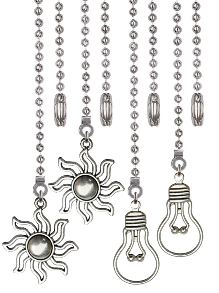 Aiyonoyia 4 Pack Ceiling Fan Pull Chain, 12 Inch Pull Chains Extension ...