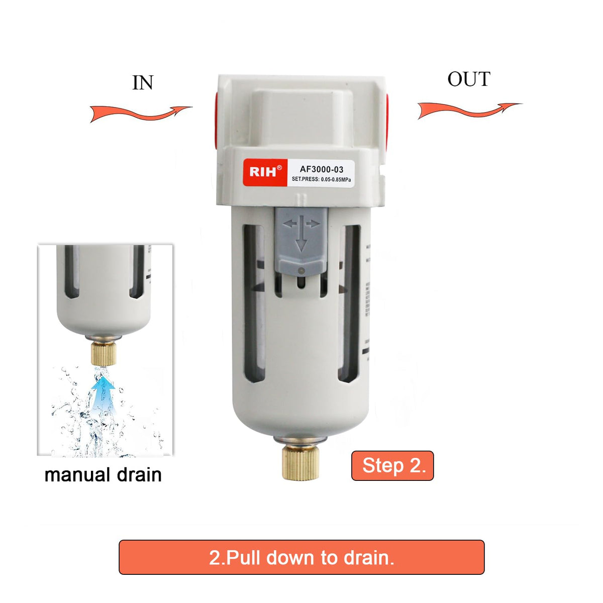Rih 3/8'' Npt Air Dryer For Compressor, Air Compressor Water Separator ...