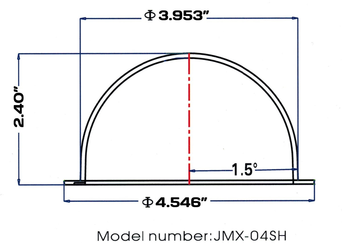 Jmx 4 Inch Acrylic Indoor/Outdoor Cctv Extended Clear Camera Dome Cove ...
