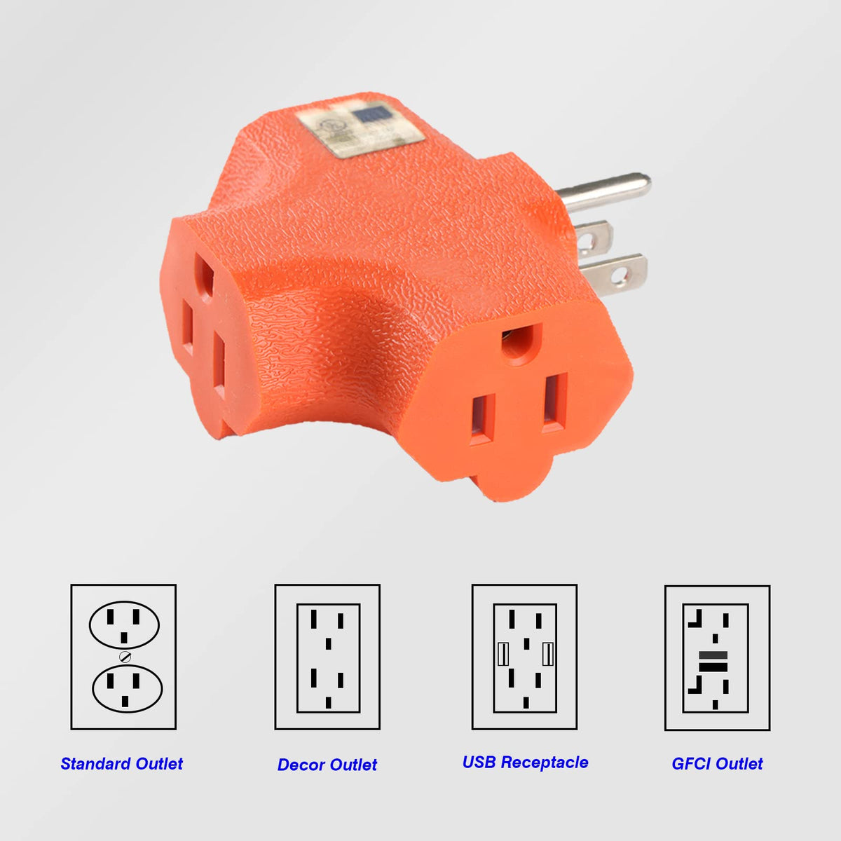 Aniai 3 Outlet Adapter [Ul Listed] 3 Way Outlet Splitter 3 T Shaped Ad ...