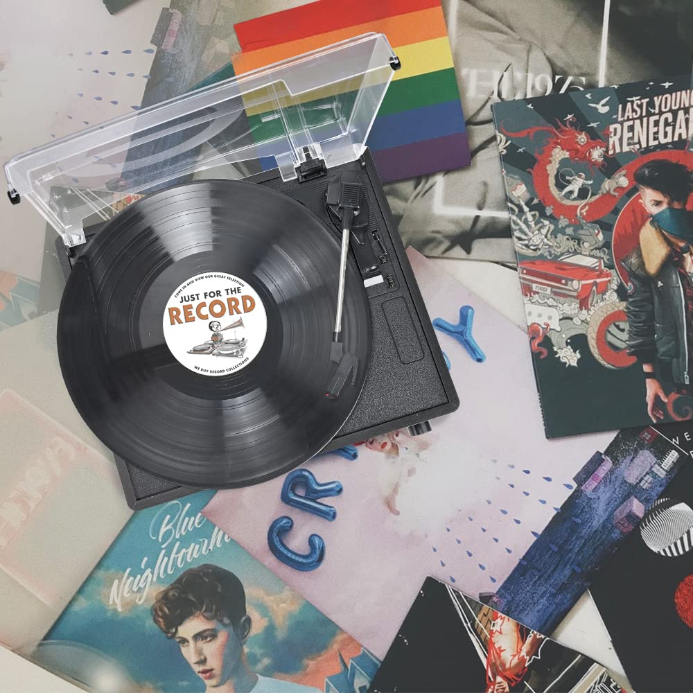 seasonlife Vinyl Record Player Turntable Black R608 - Vintage Belt-Dri ...