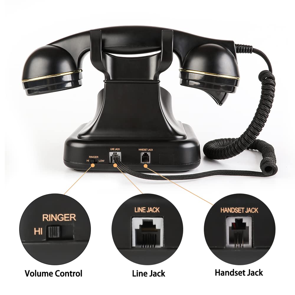 Sangyn Retro Landline Telephone With Ringer Control, Redial, Vintage C ...