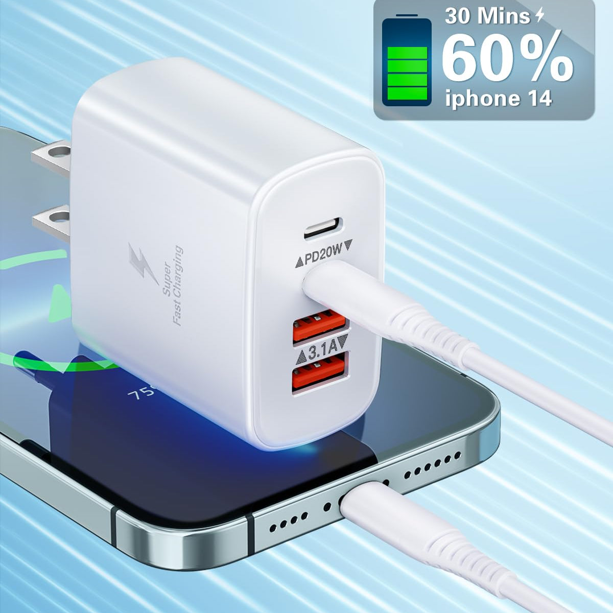 4 Pack Usb C Charger Block Fast Charge, 40W 4 Port Type C Fast Charging ...