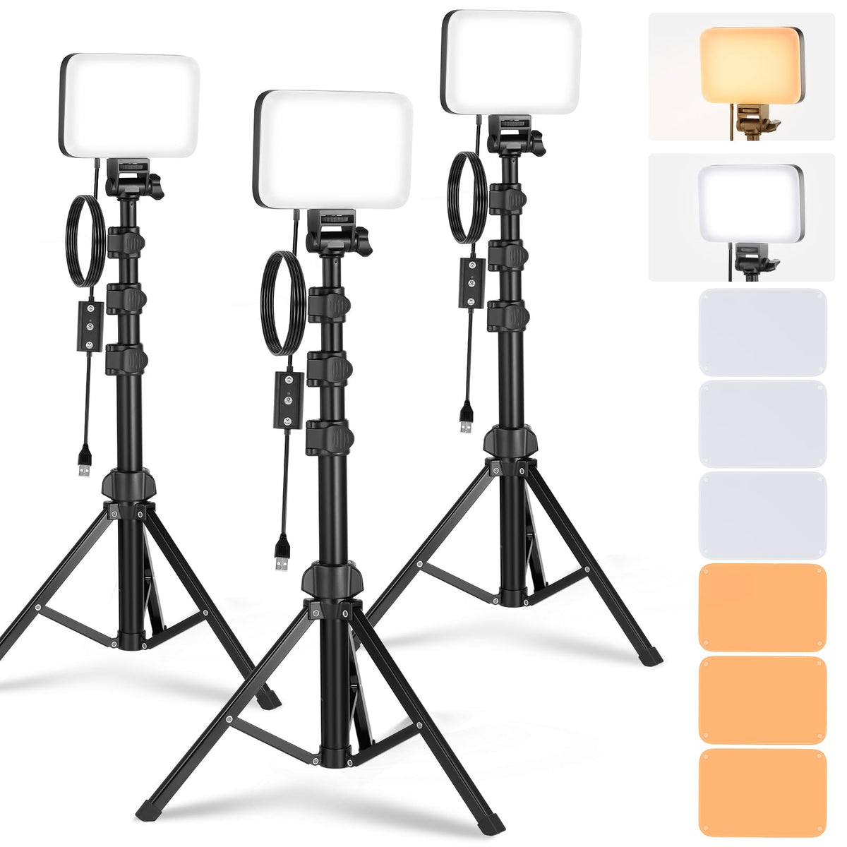 NEEWER BASICS LED Video Light Panel Lighting Kit, 3 Pack Bi Color ...