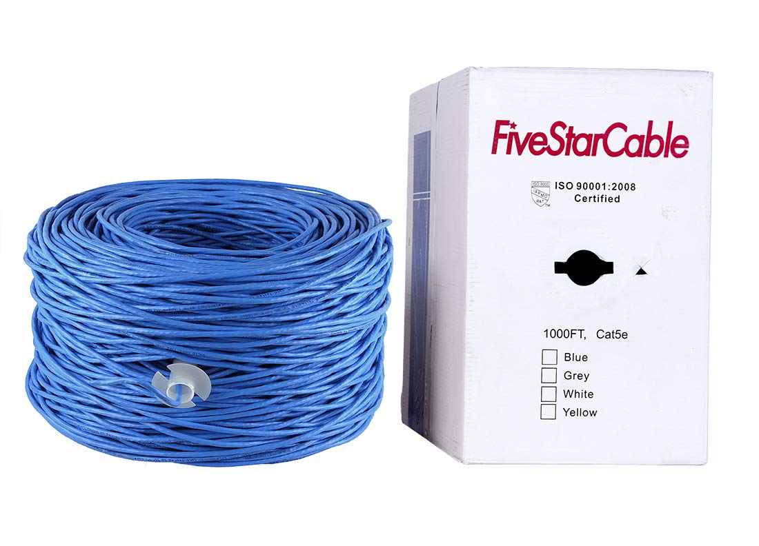 Fivestarcable Cat5E 1000 Ft. Ethernet 24Awg 4 Twisted Pair Utp Interne ...