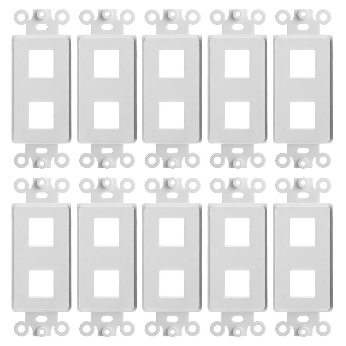 Cmple - 2 Port Decora Wall Plate 1-Gang Keystone Decora Insert, Jack ...