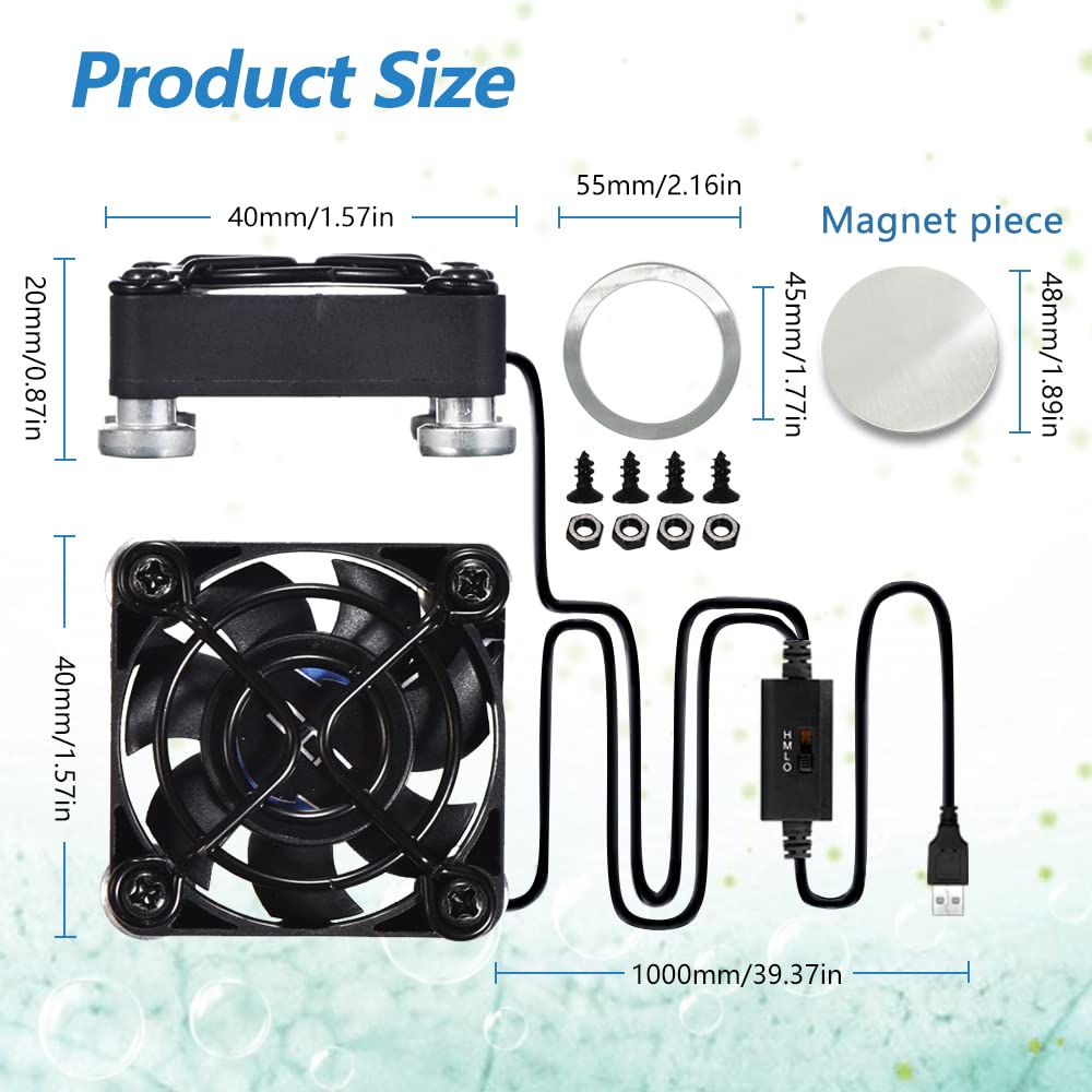 Scccf Dual 40Mm Usb Fan With 3 Speeds Adjustable 5V Pc Fan Mini Case ...