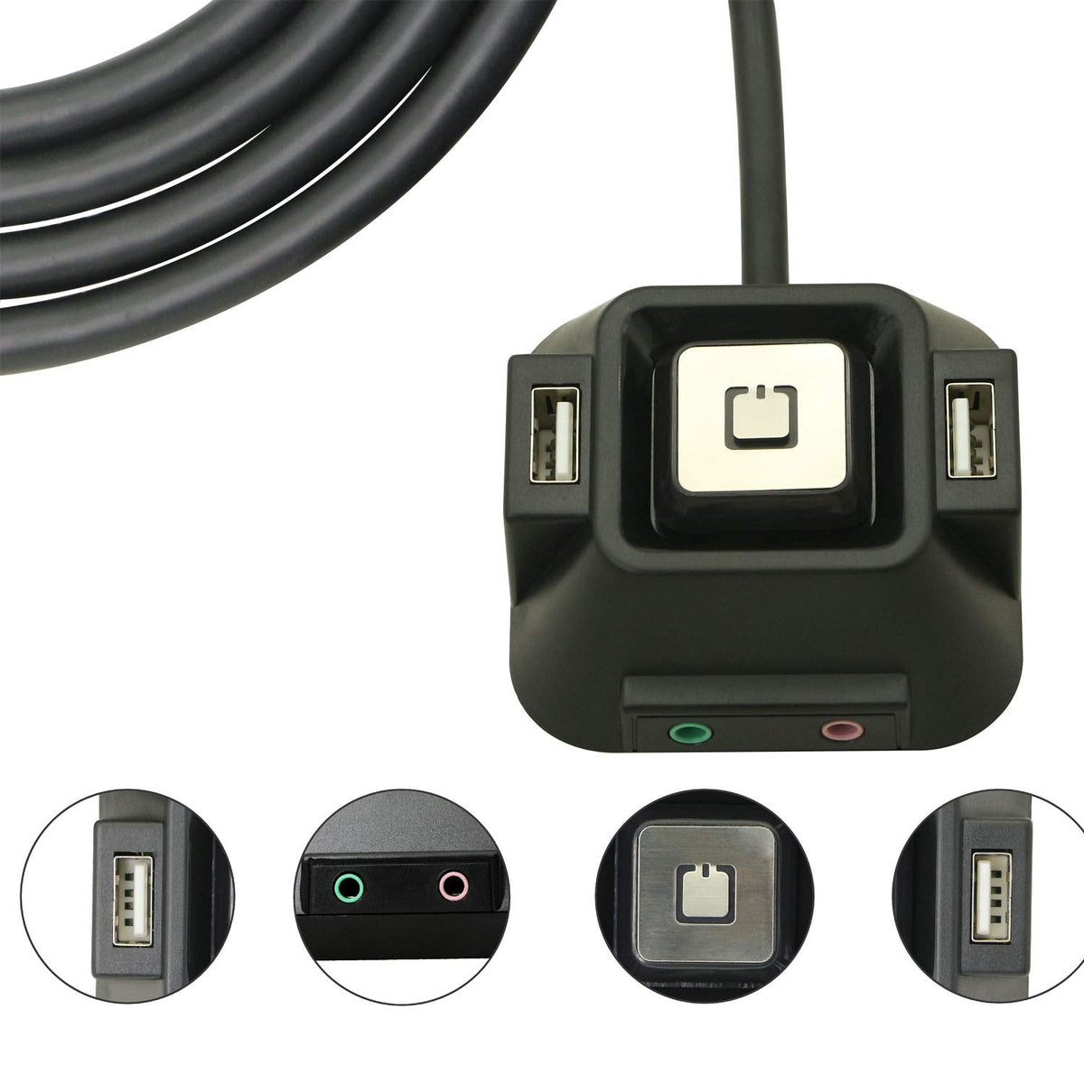 Desktop Computer Case Switch,Reset Hdd Button Switch With Dual Usb Por ...