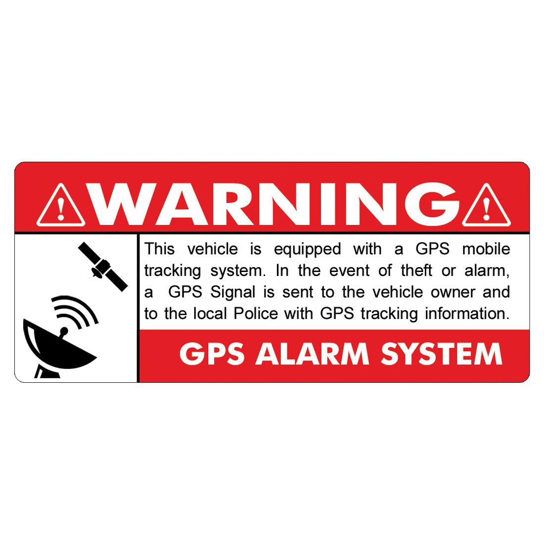 Gps 4 Pack 3.5''X1.5'' Red Anti Theft Stickers #Fs001 Vehicle Security ...