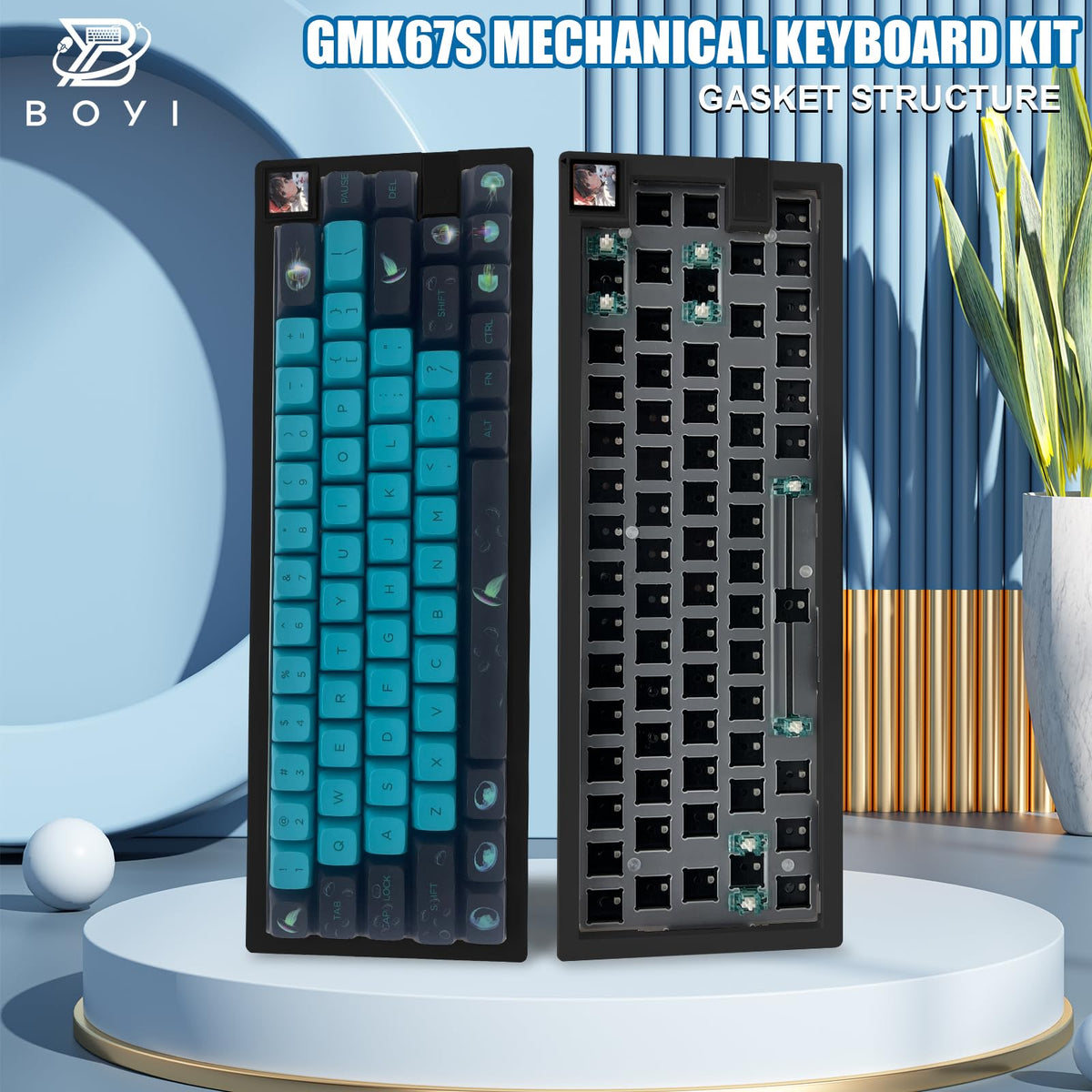 Boyi Gmk67S 65% Keyboard Kit,Hot Swappable Bt5.0/2.4G/Type C Tri Mode ...