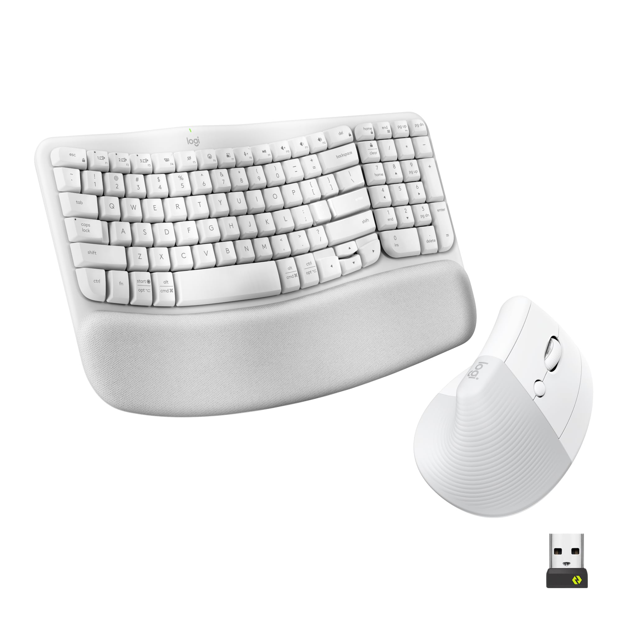 Logitech Wave Keys & Lift Vertical Mouse - Ergonomic Wireless Keyboard ...