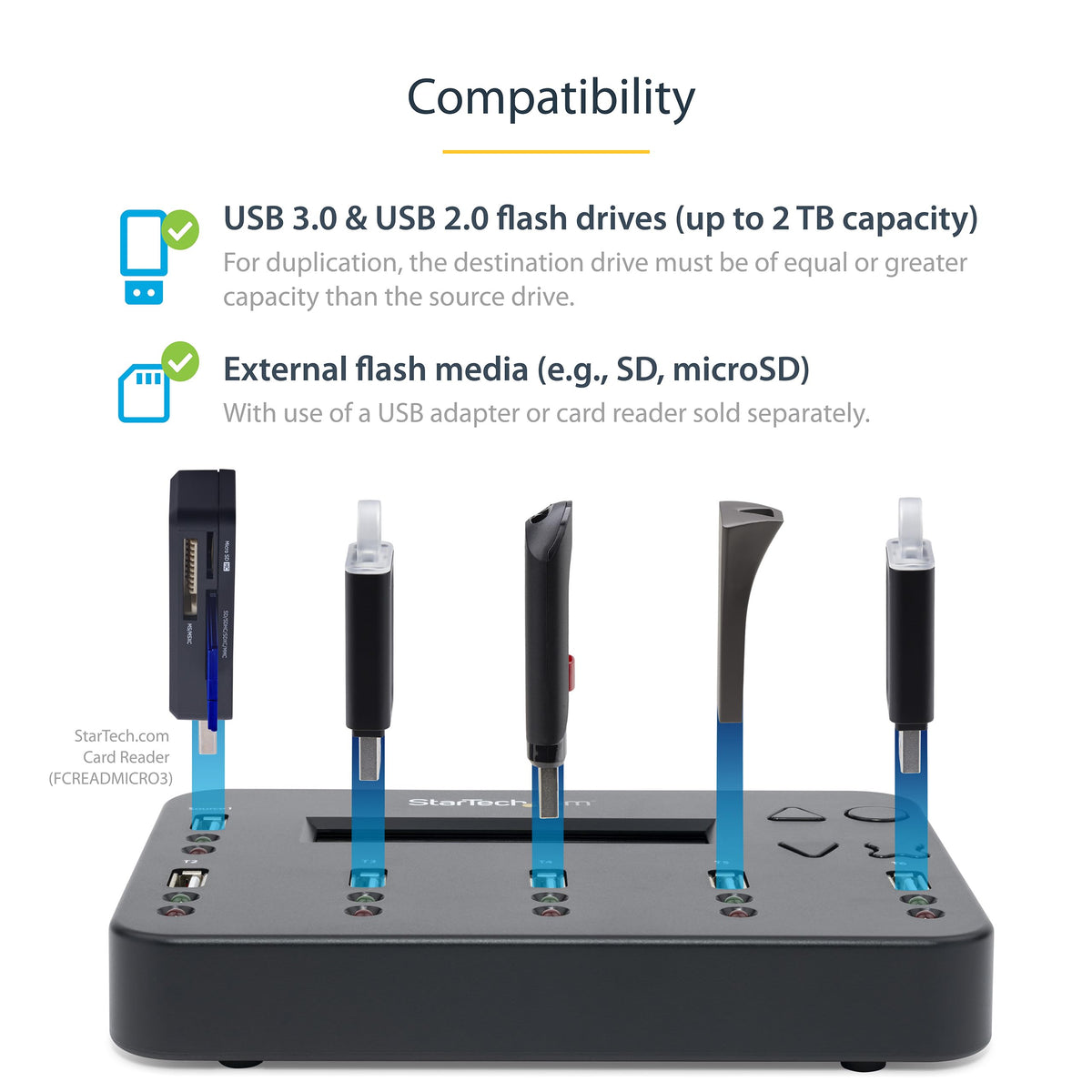 StarTech.com Standalone 1 to 5 USB Flash Drive Duplicator / Cloner ...