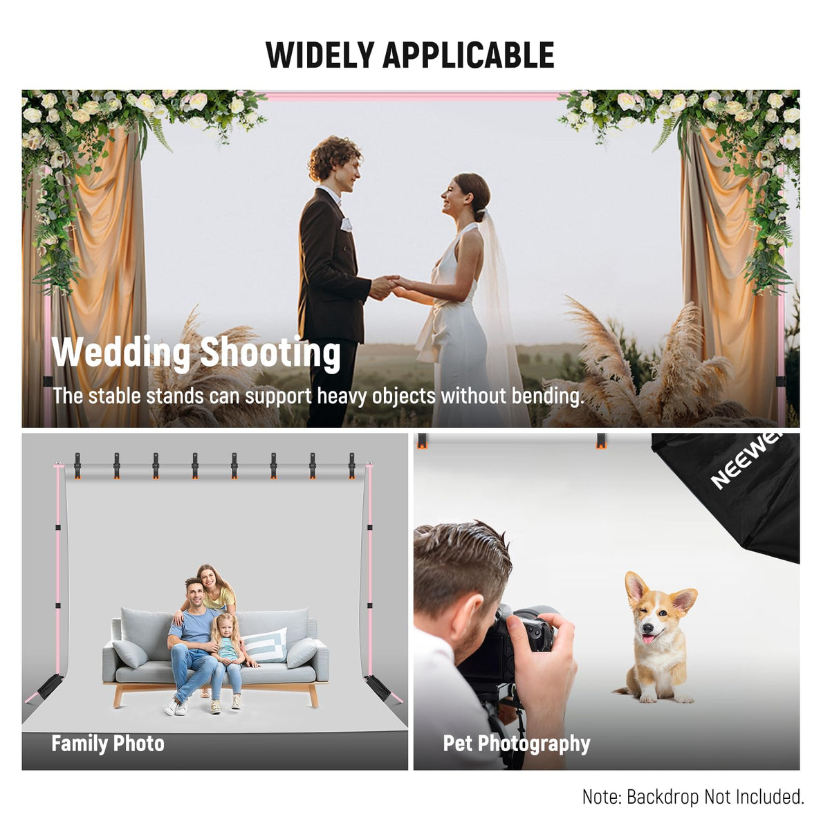 Neewer Backdrop Stand 10Ft X 7Ft, Adjustable Photo Studio Backdrop Sup ...