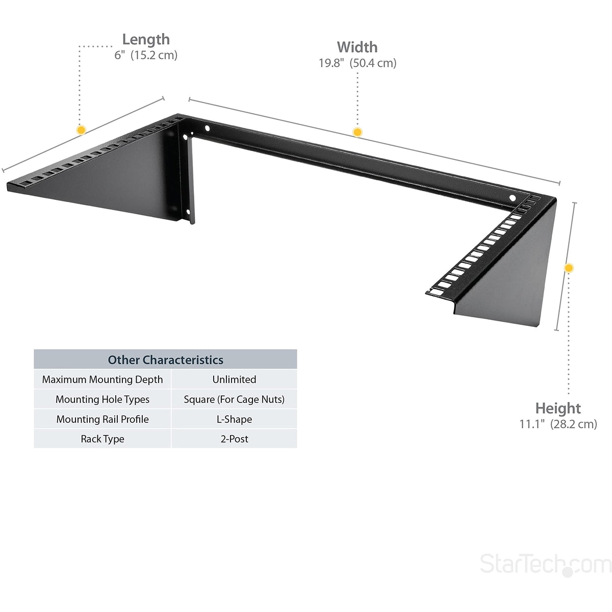 StarTech.com 6U Wall Mount Patch Panel Bracket - 19 in - Steel ...