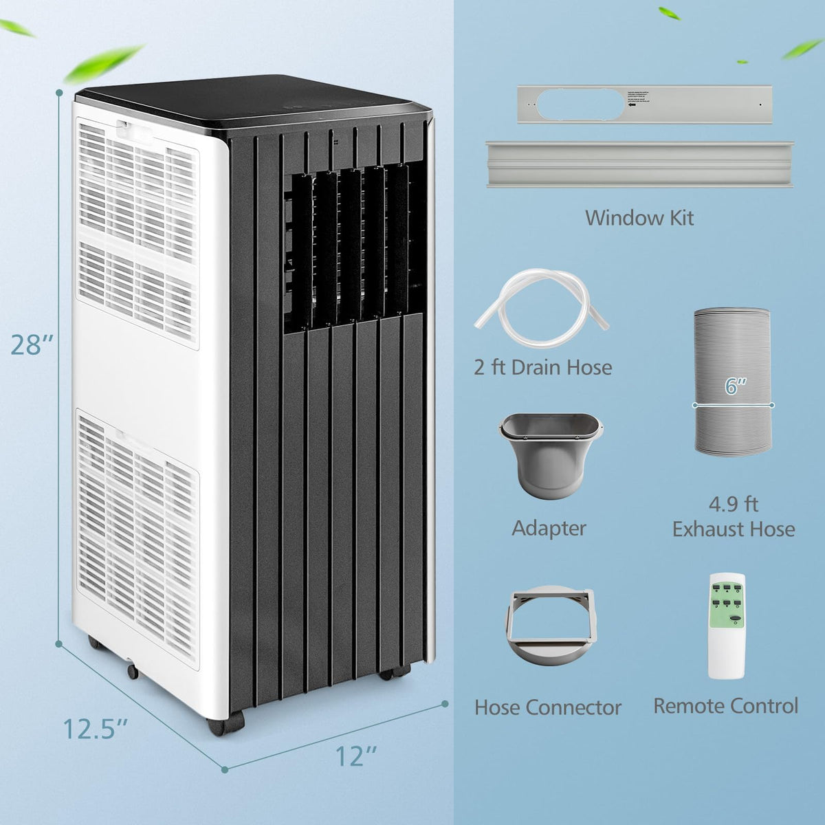 Dortala Portable Air Conditioner 8000 Btu, 3 In 1 Ac Cooling Unit With ...