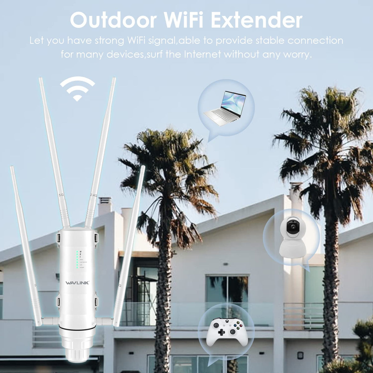 Wavlink 2025 Ac1200 Outdoor Long Range Weatherproof Dual Band Wifi Ext ...