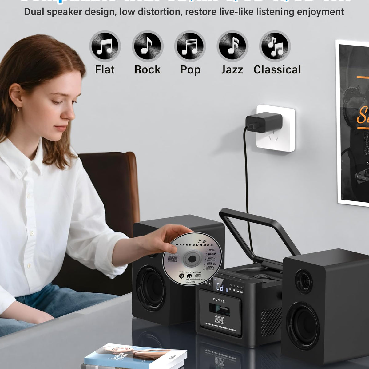 Greadio Stereo System for Home with Boombox CD and Cassette Player ...