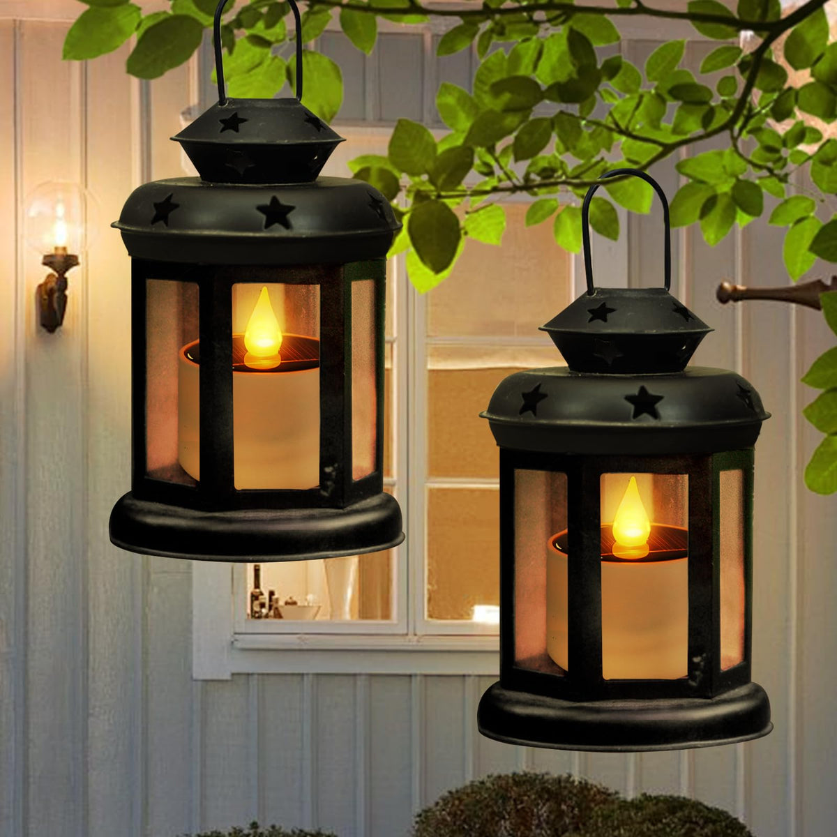 Solar Tea Lights Outdoor Waterproof - 8 Pack Rechargeable Flickering ...
