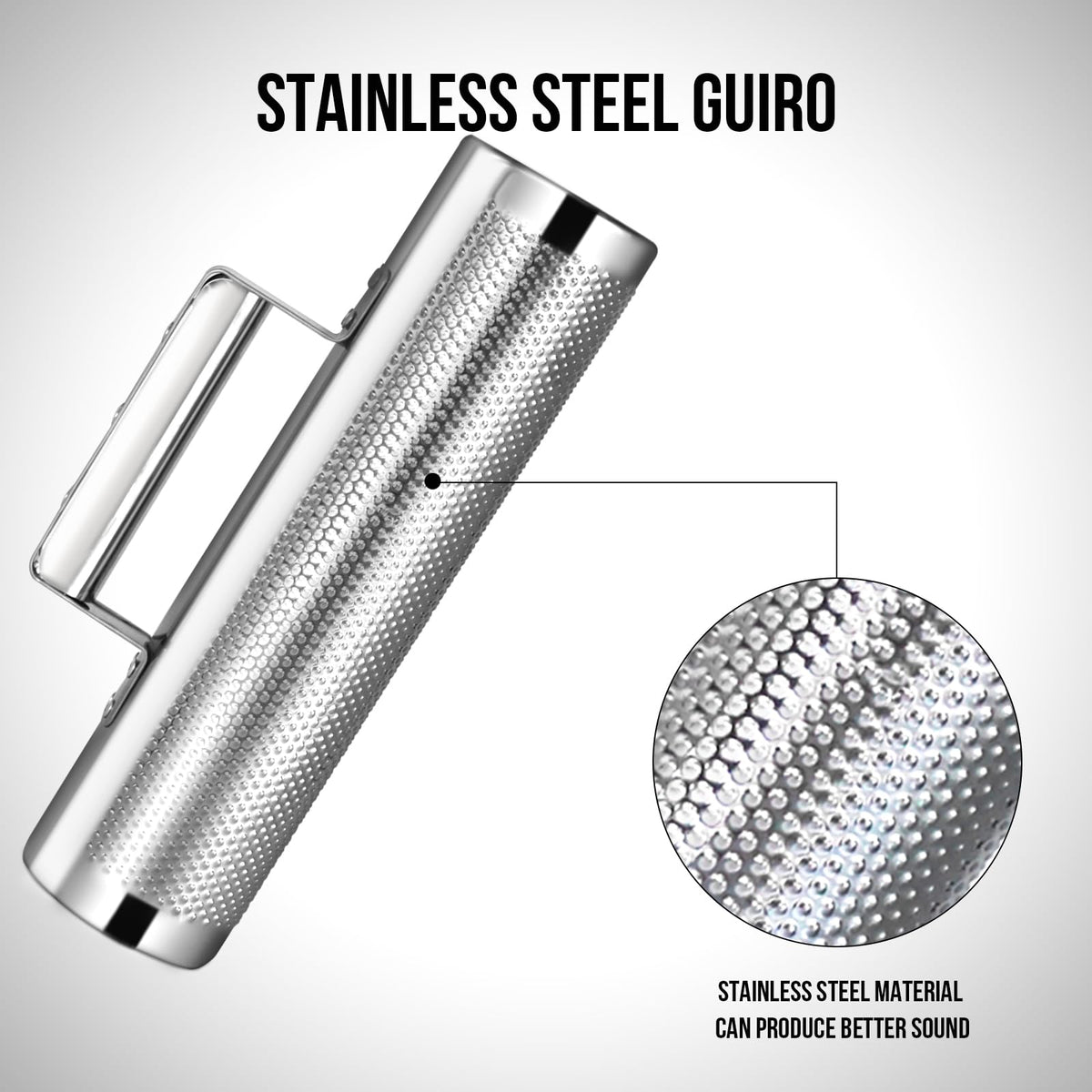 Soulmate Guiro Instrument 10''X3'' Stainless Steel Guiro Latin Percuss ...