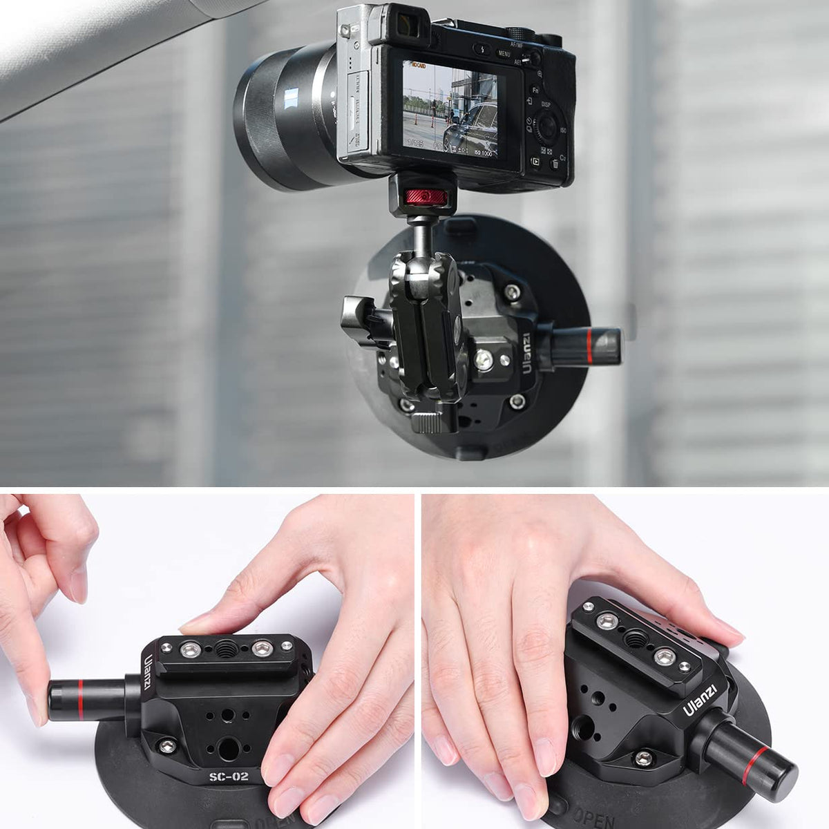 Camera Suction Cup Mount For Action Cameras Ulanzi Sc 02 4.5In Pump Ac ...