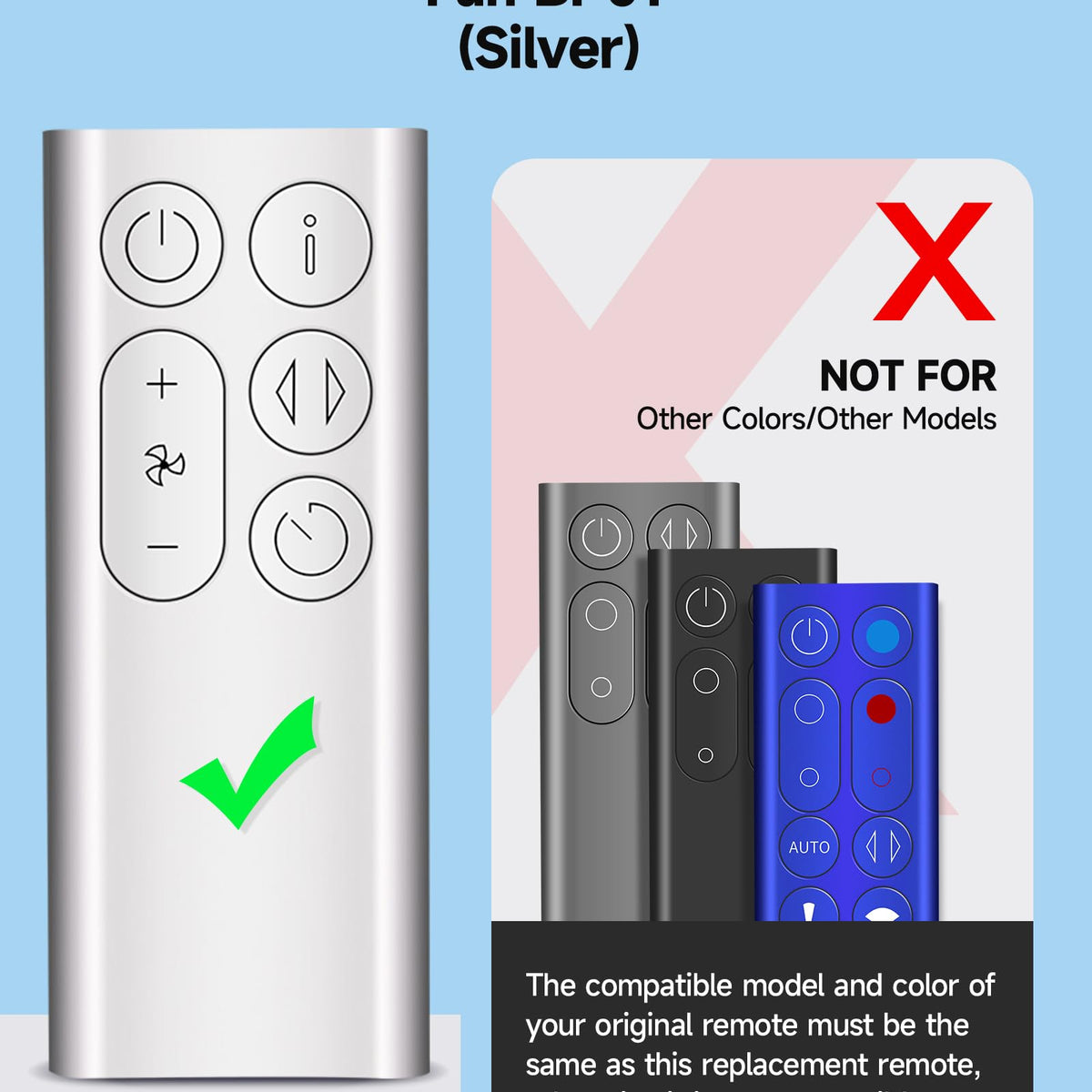 HZIME Replacement Fan Remote Control Compatible for Dyson BP01 Cool Fan ...