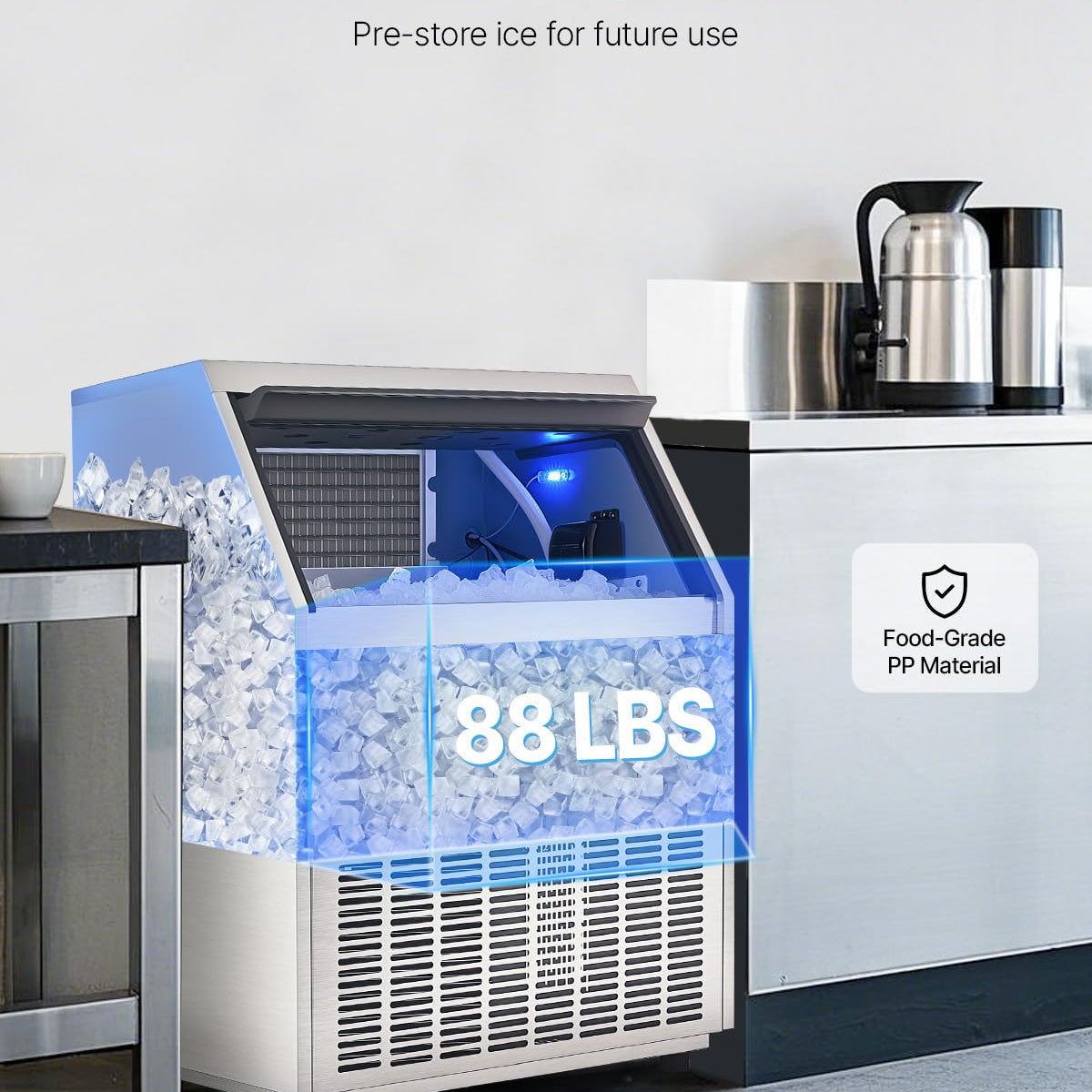 VEVOR 300lbs/24H Commercial Ice Maker, 126 Ice Cubes in 15 Minutes ...