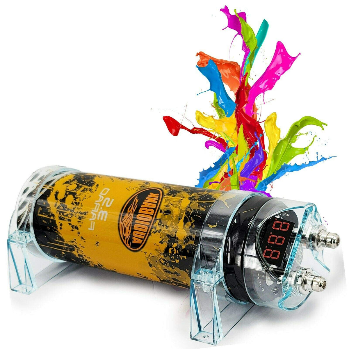 Audiobank 3.5 Farad Capacitor Car Audio 3500 Watts Power 12V Car Digit ...