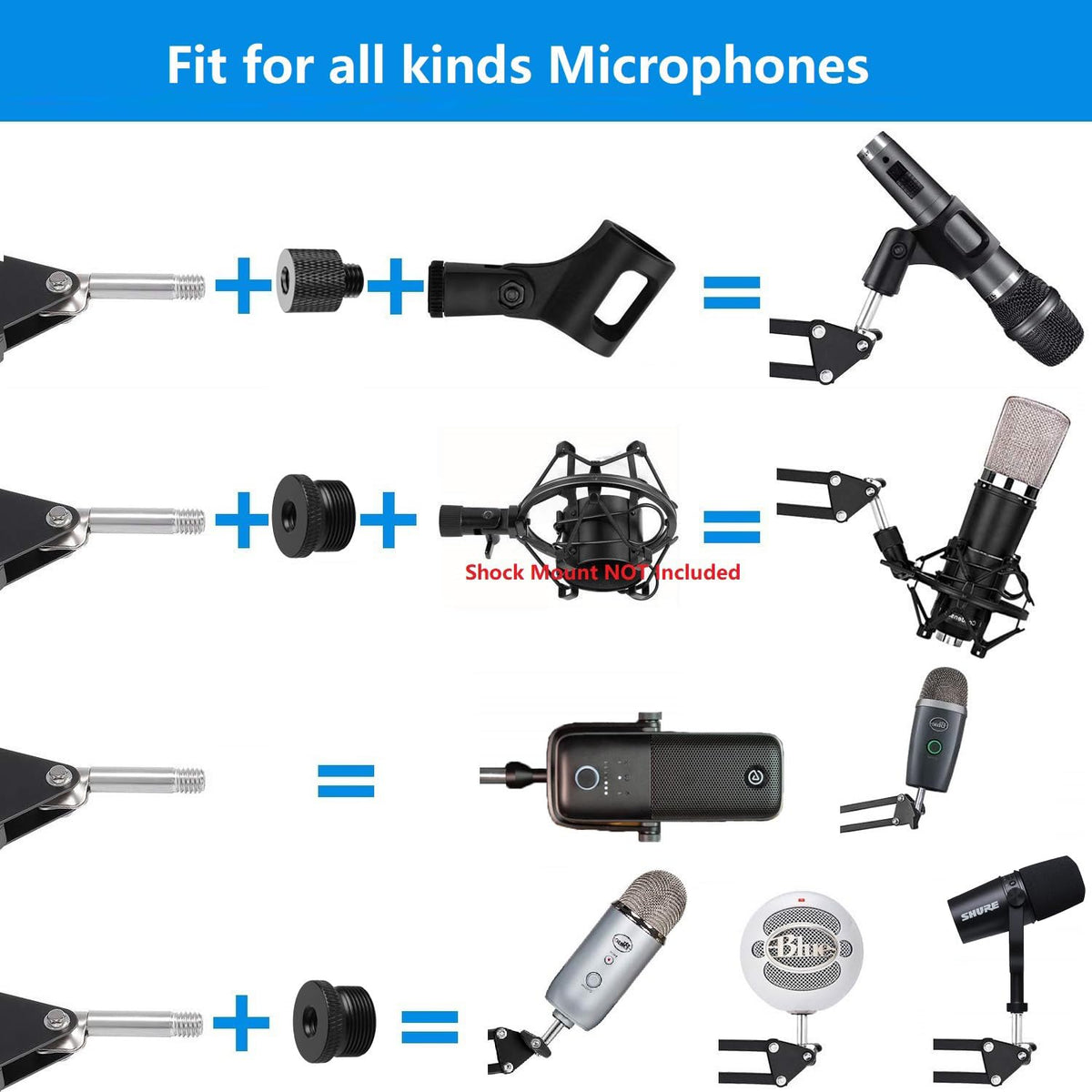 Upgrade Mic Wall Mount,Microphone Boom Arm Wall Stand Holder for ...