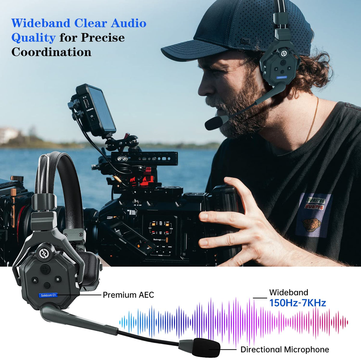 Hollyland Solidcom C1 Wireless Headset Intercom System 6 Person Full D ...