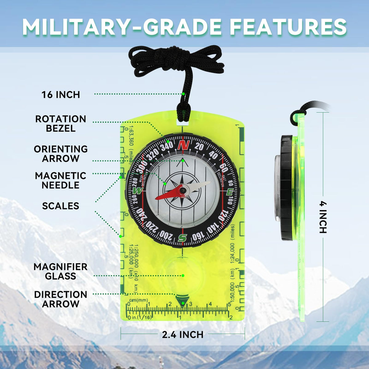 Orienteering Compass for Kids & Beginners - Lightweight Magnetic ...