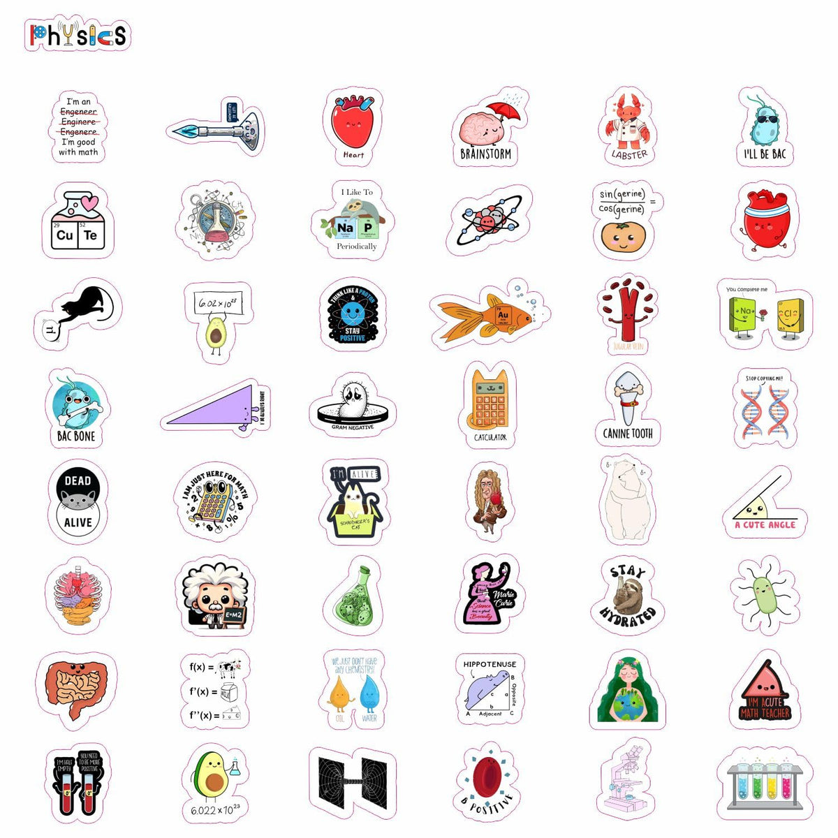 100Pcs Science Stickers For Students Science Class Room Decor, Science ...