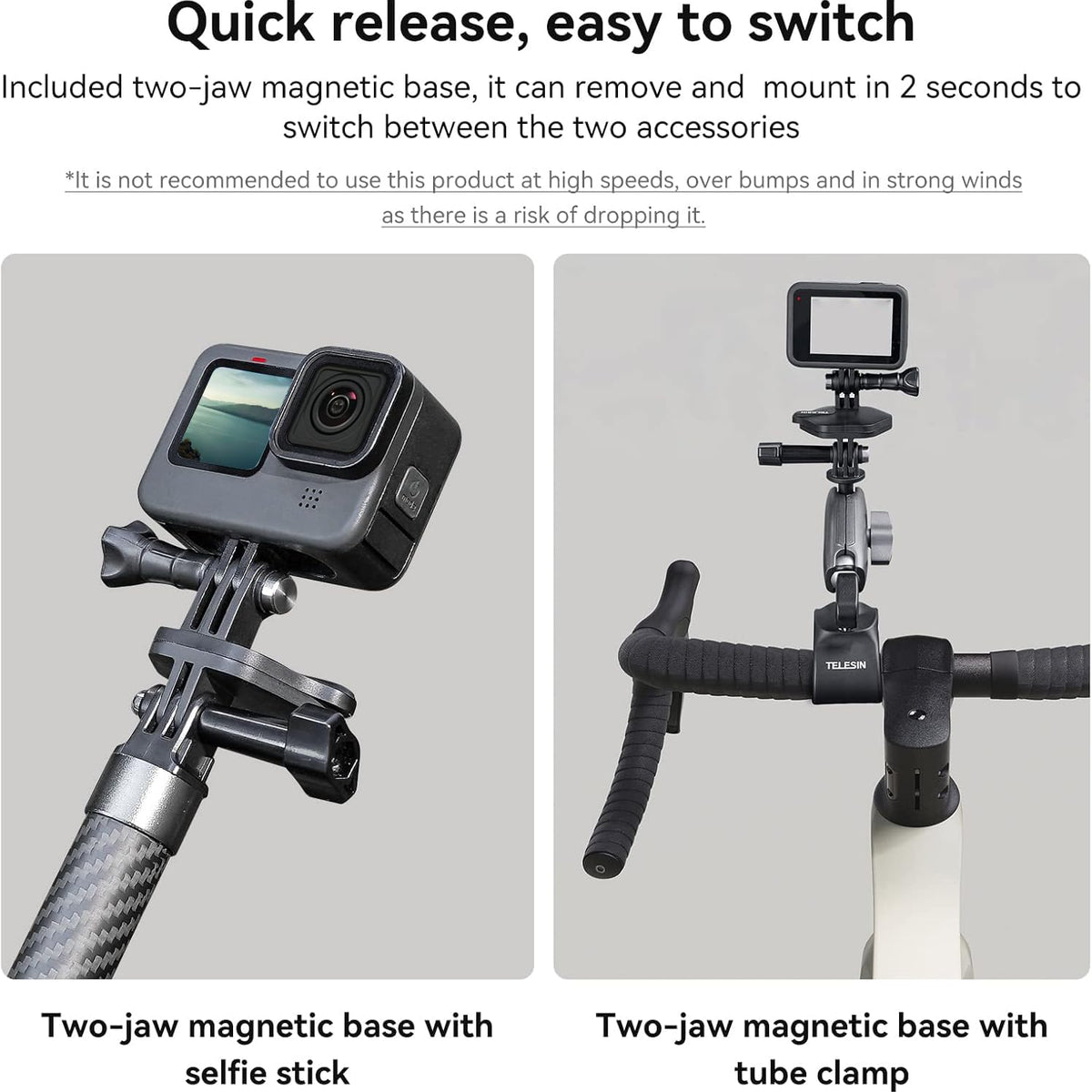 Telesin Magnetic Chest Mount With Neck Strap Holder + Magnet Quick Rel ...