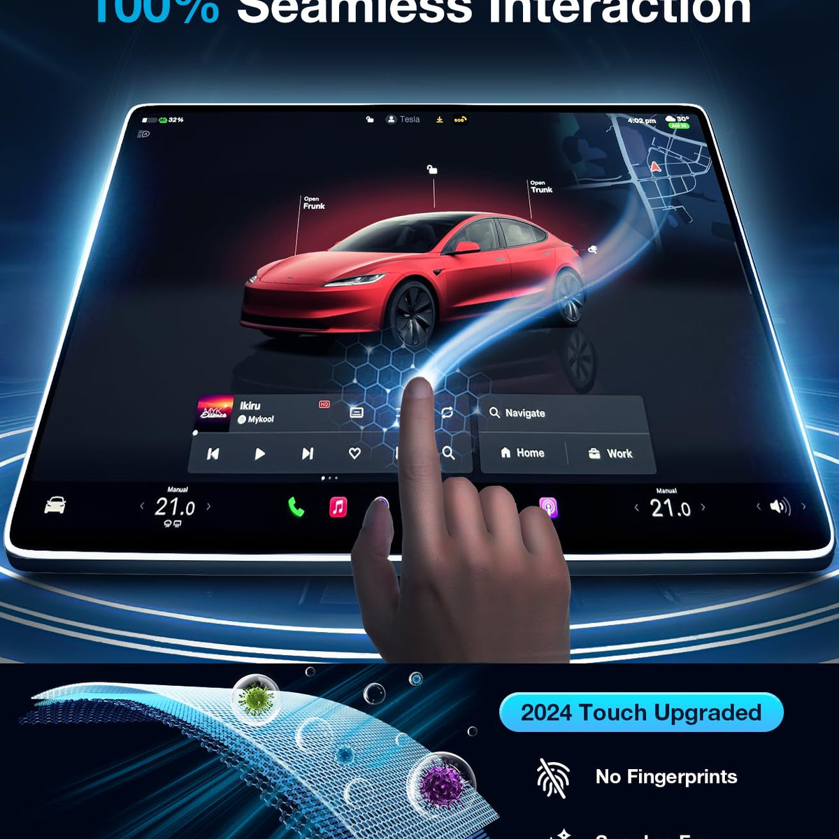 Wigoo 2024 Tesla Model 3 Screen Protector [No More Glare & Fingerprint ...