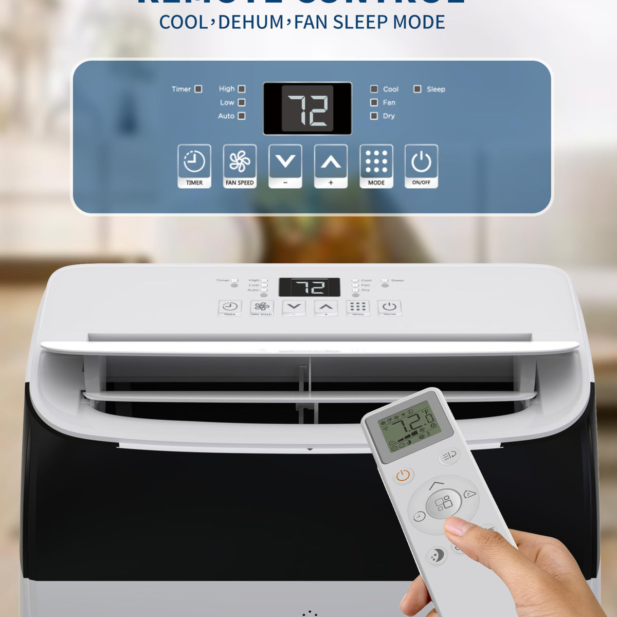 Air Conditioner Portable 12,000 BTU, Fast Cools 550 Sq.Ft., 3 in 1 Room ...