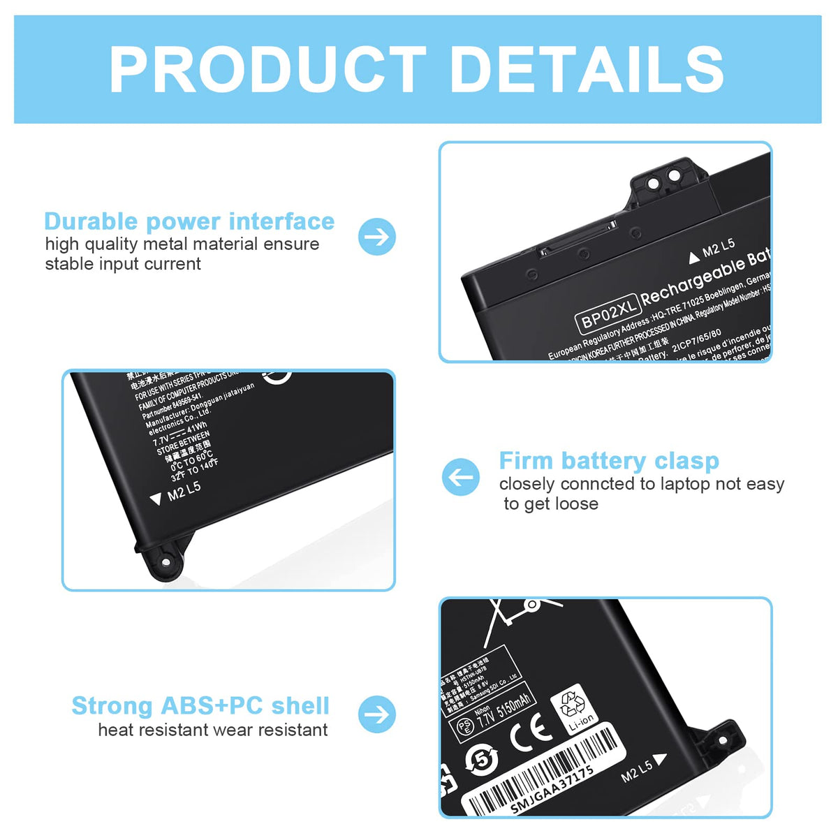 Bp02Xl 849909 850 Battery Replacement For Hp Pavilion Laptop 15 Au 15 ...