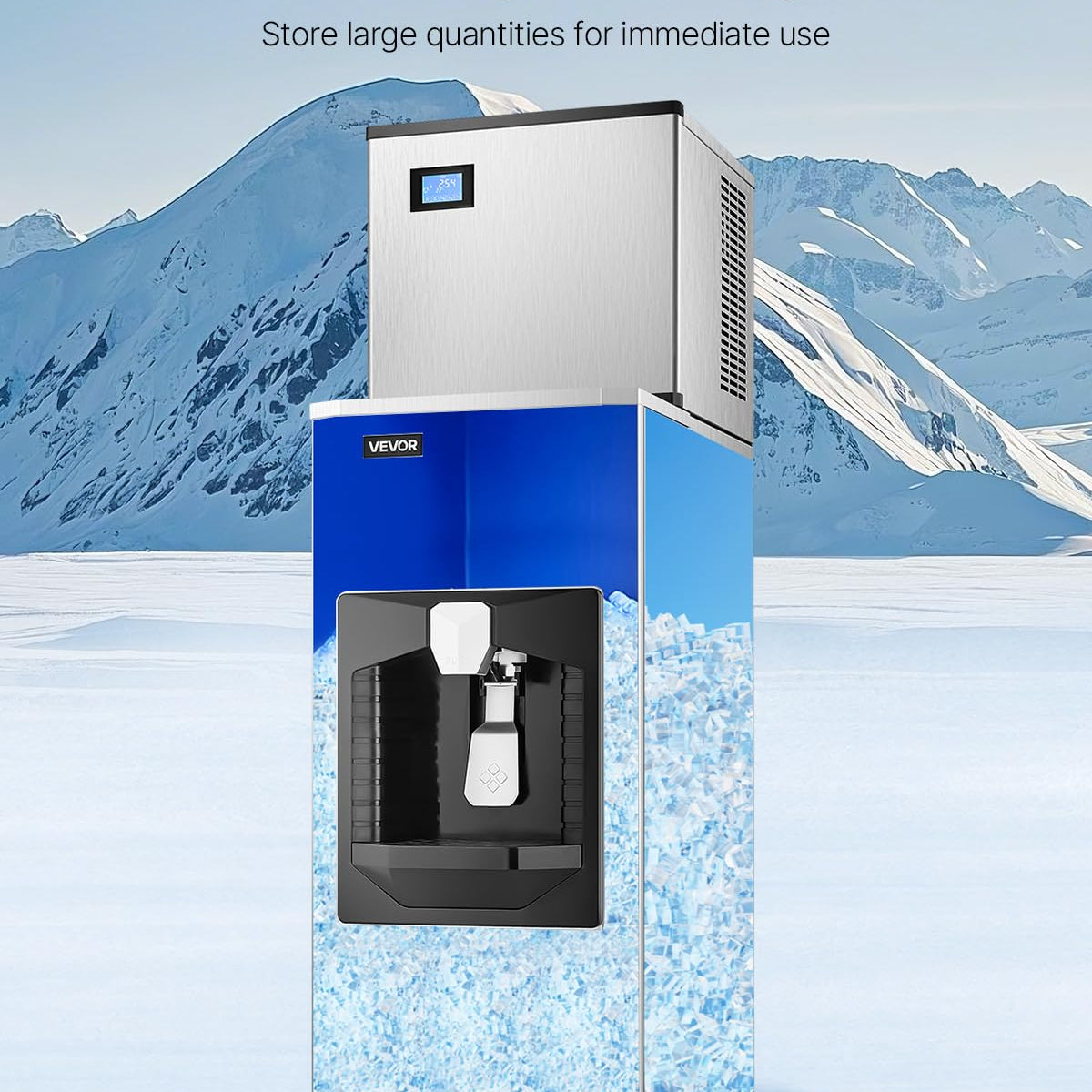 VEVOR Ice Dispenser, Ice Storage Bin with 180 Lbs Storage Capacity, 20 ...