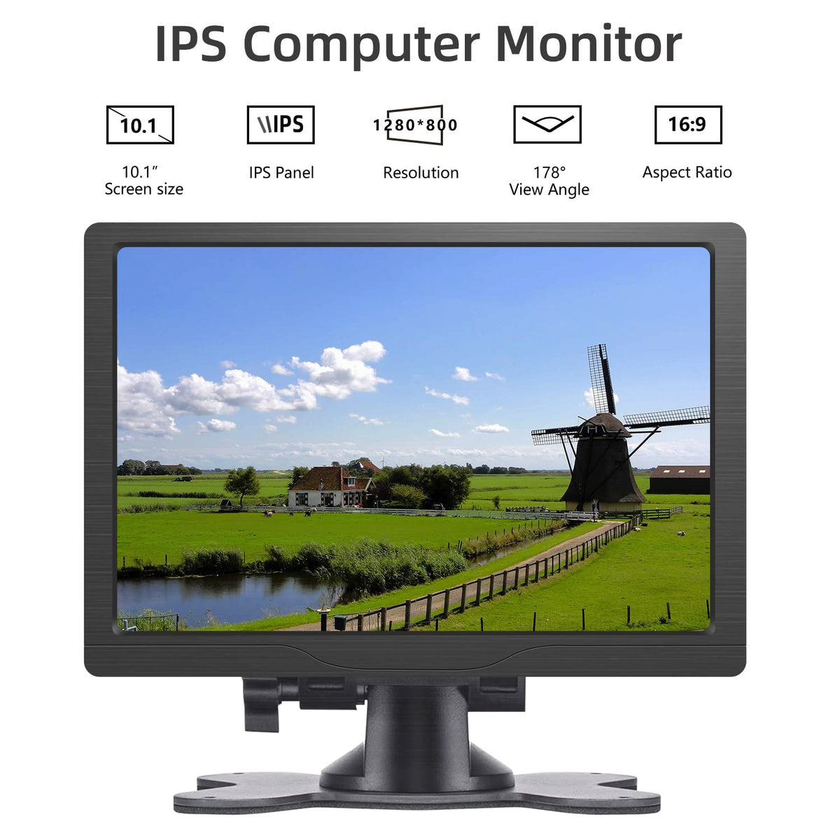 Hmtech 10.1 Inch Hdmi Monitor 1280X800 Portable Hd Vga Monitor Lcd Ips ...