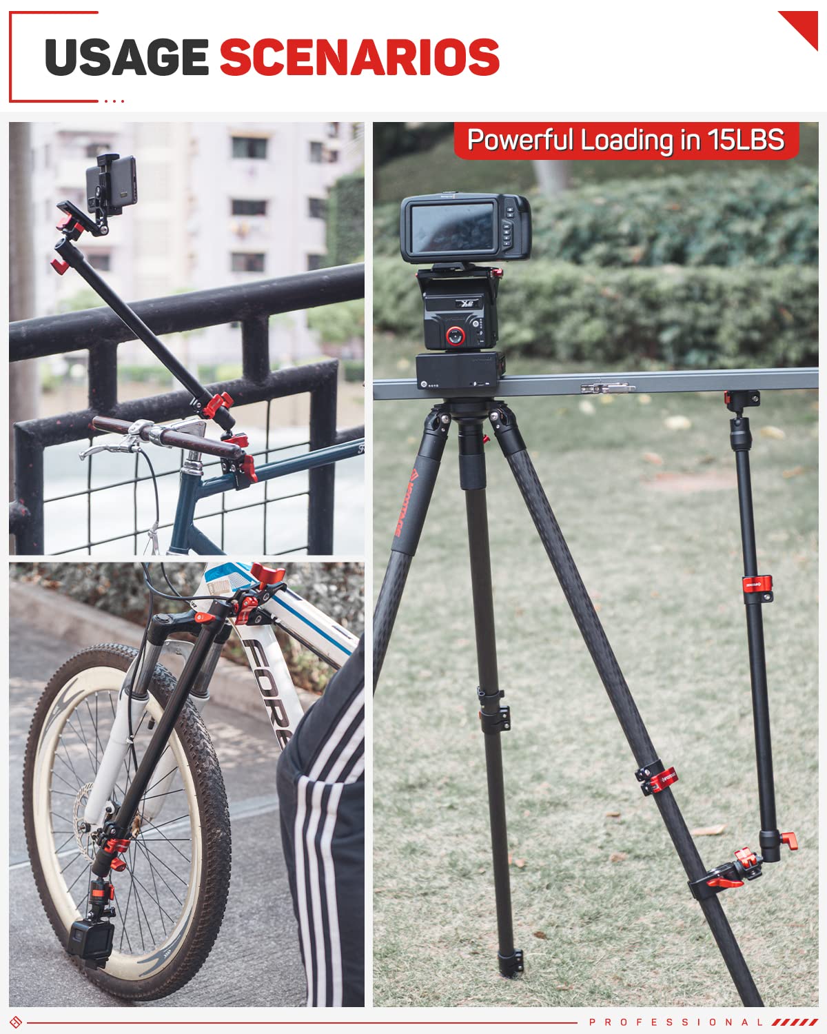 Ifootage 32'' Camera Support Arm, Spider Crab Telescoping Support Rod ...