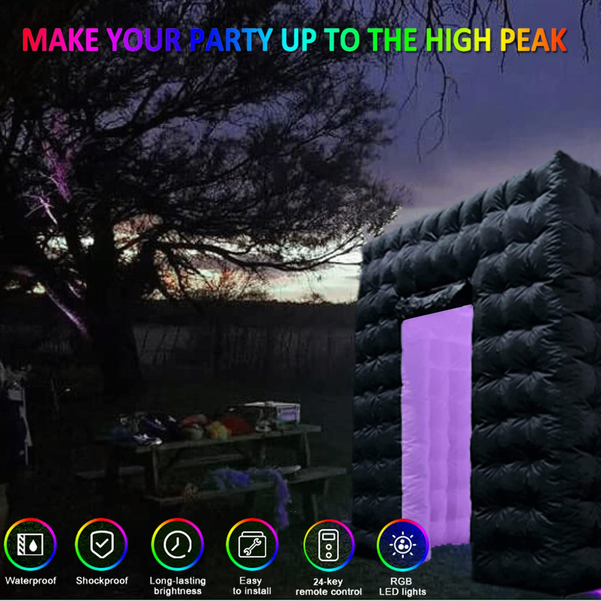 Inflatable Photo Booth, 8.2 X 8.2Ft Portable 16 Colors Led Dimmable Sh ...