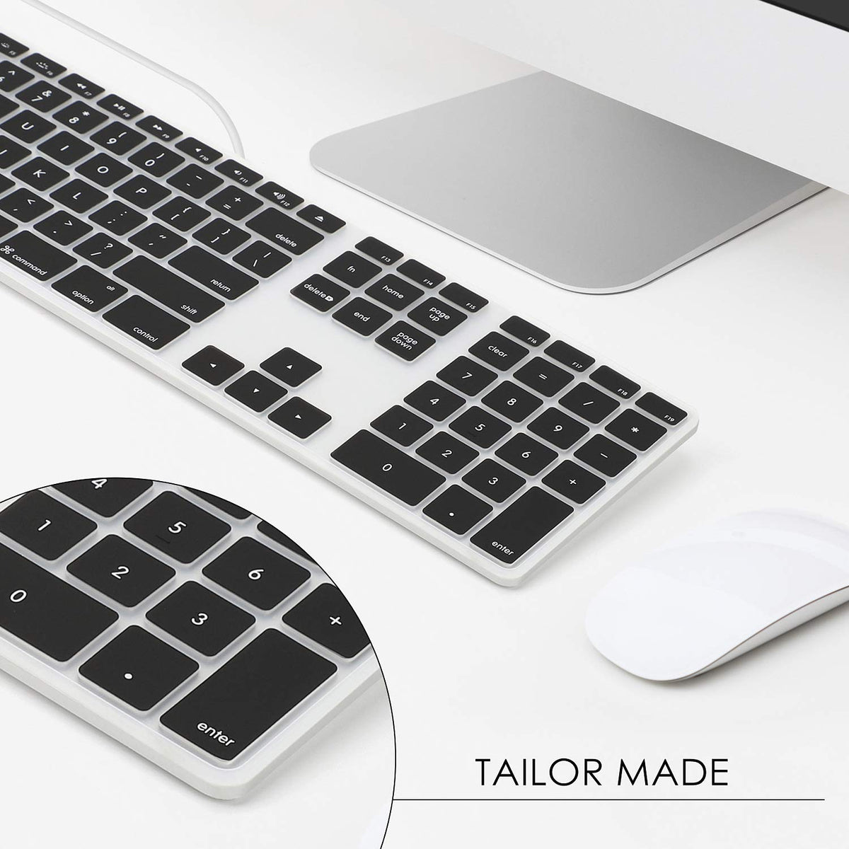 Allinside Black Keyboard Cover For Imac Usb Keyboard A1243 Mb110Ll/B ...