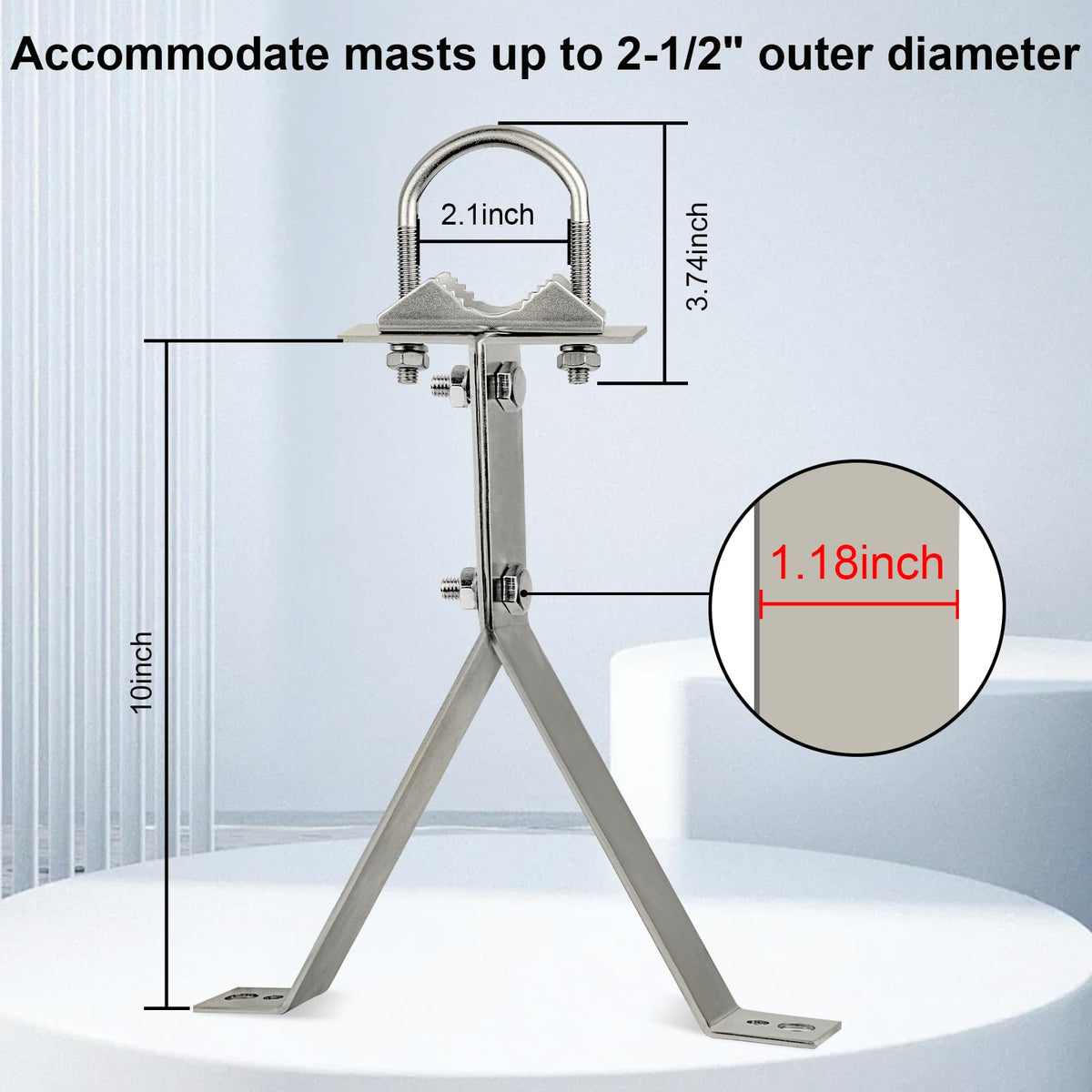 Xrds Rf Antenna Wall Mount 10 Inch Heavy Duty Stand Off Wall Mast Moun ...